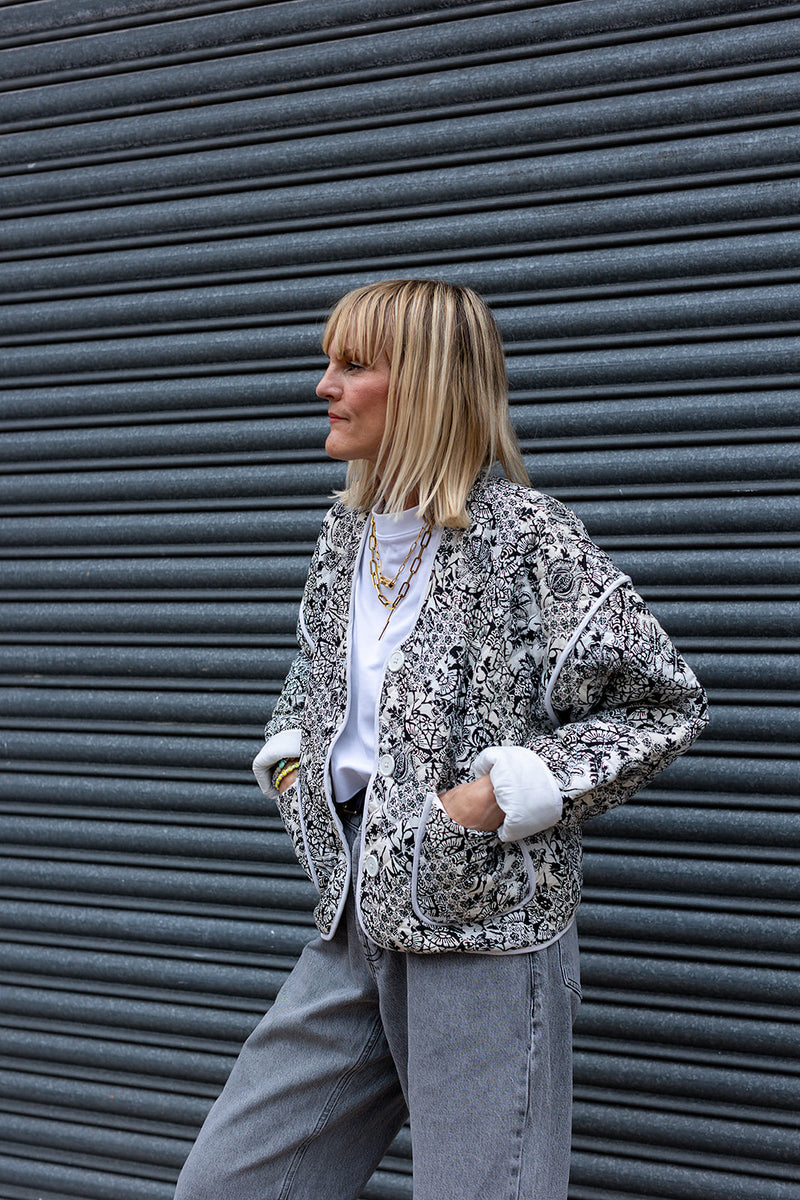 Jasmine Floral Print Cotton Quilted Jacket – Raf and Grace