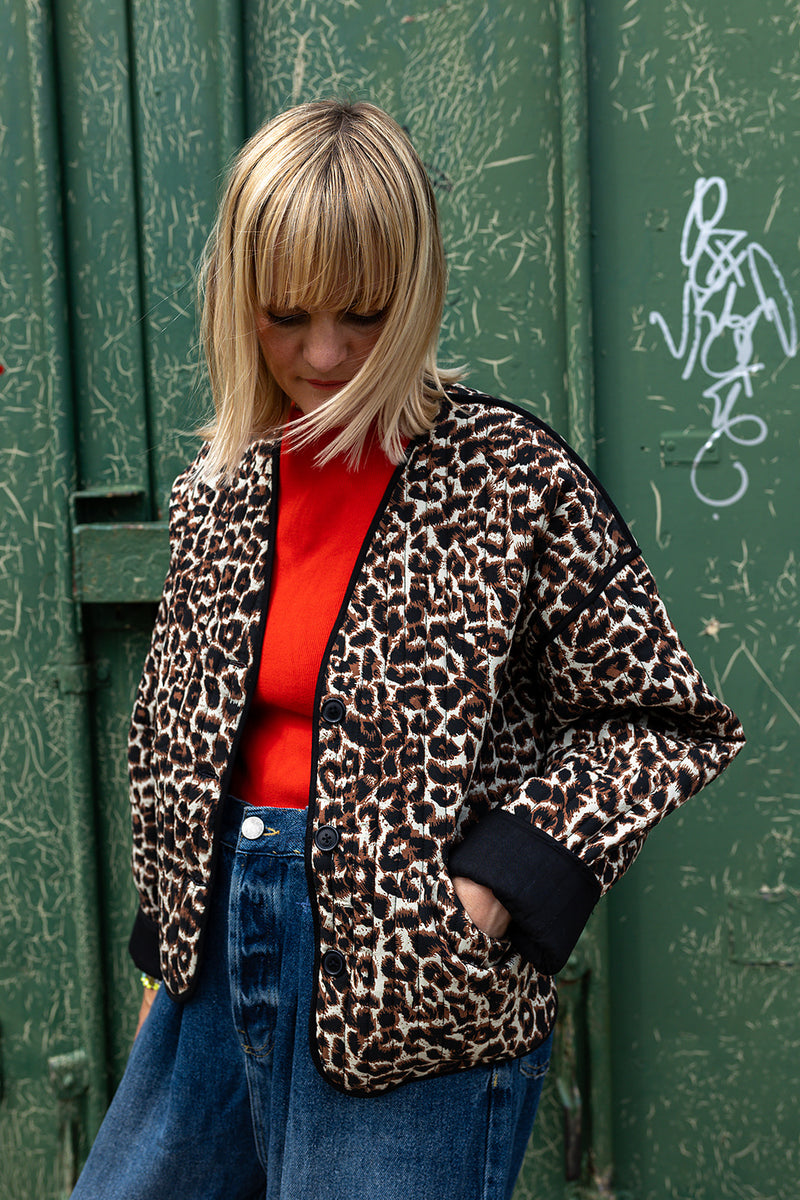 Jasmine Leopard Print Cotton Quilted Jacket – Raf and Grace